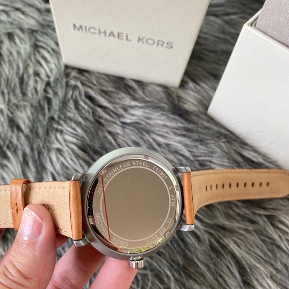 Michael Kors | Accessories | Nwt Authentic Mk Brown Leather Strap ...